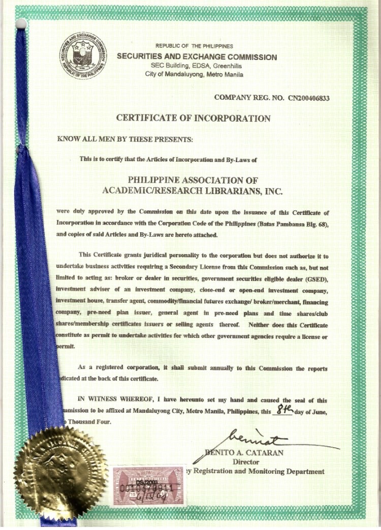 By-Laws – Philippine Association of Academic / Research Librarians, Inc.